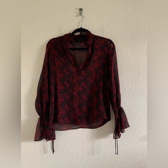 Nili Lotan | Tops | Nili Lotan Ruby Red And Black Snake Print Demi ...